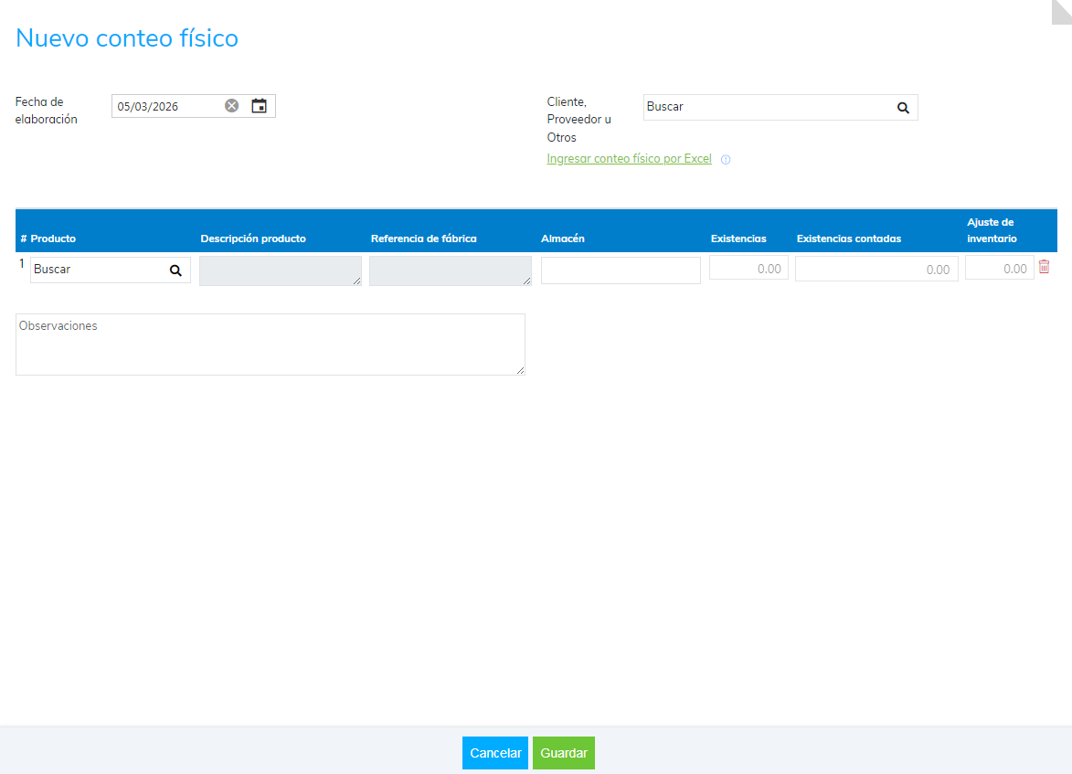 Registrar ajuste de inventario por conteo físico - Portal de Clientes ...