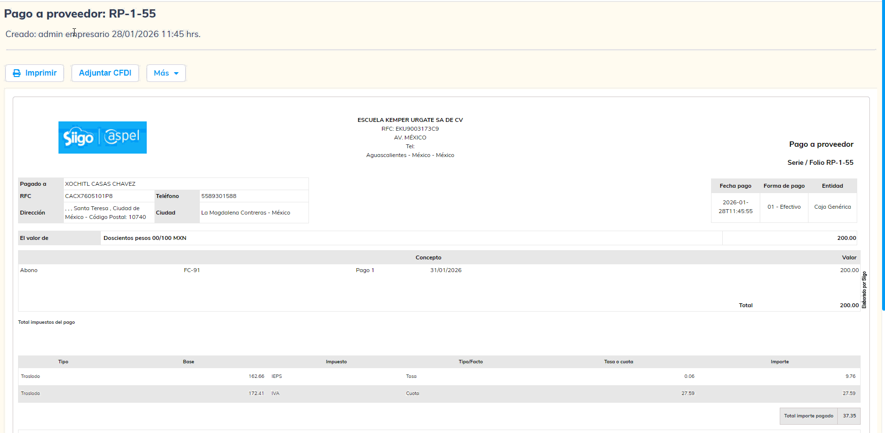 Elaborar pago a proveedor con impuestos IEPS - Portal de Clientes Siigo ...